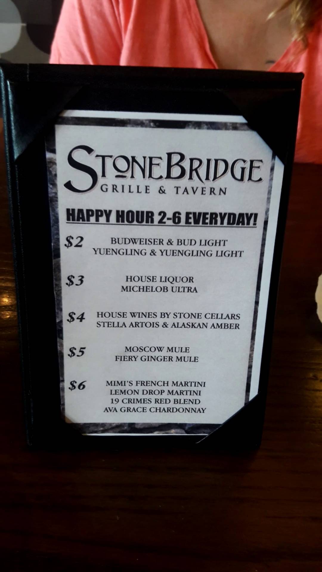 Menu at Stonebridge Grille & Tavern pub & bar, Warren
