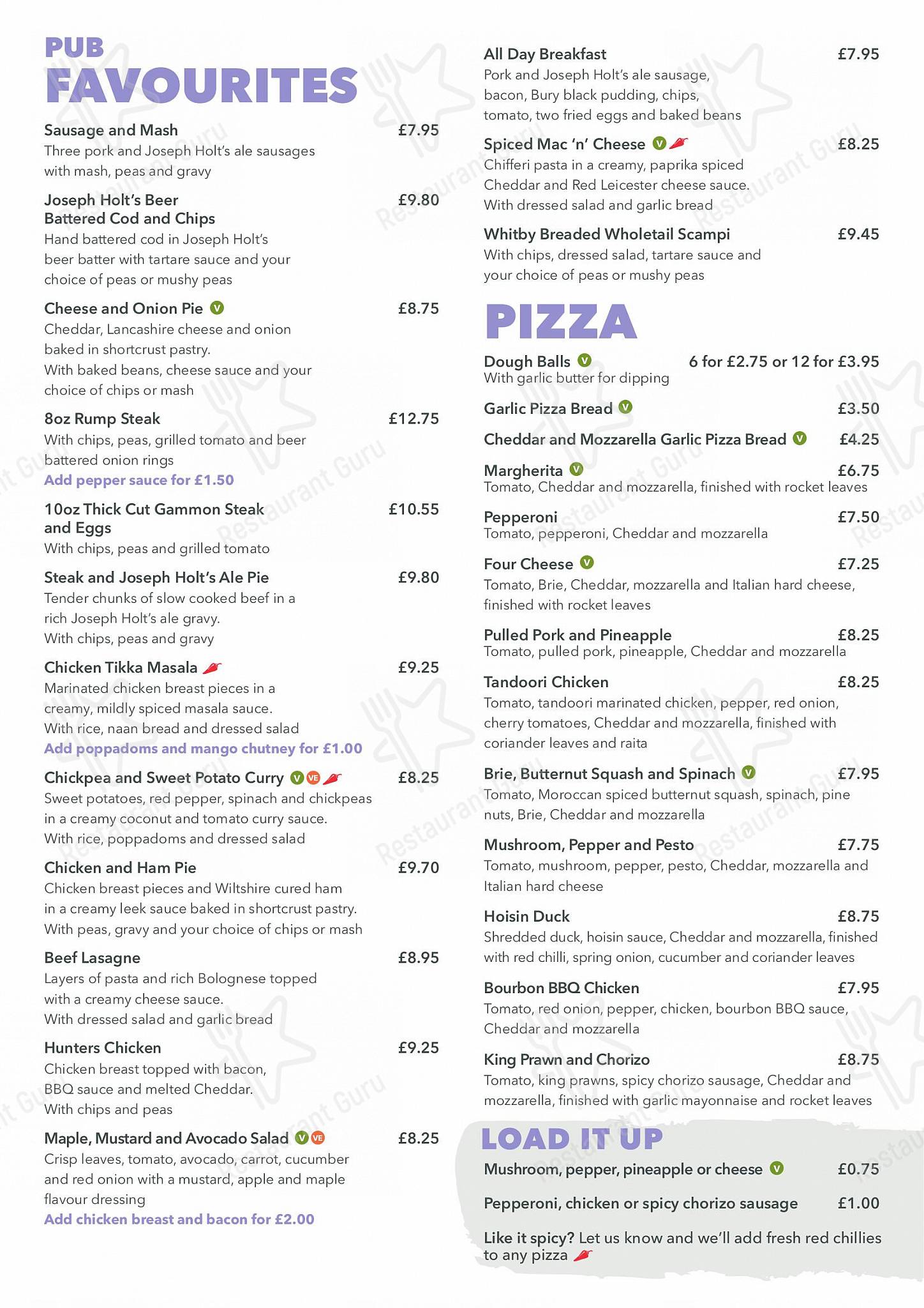 Menu at The Stonemill pub & bar, Warrington