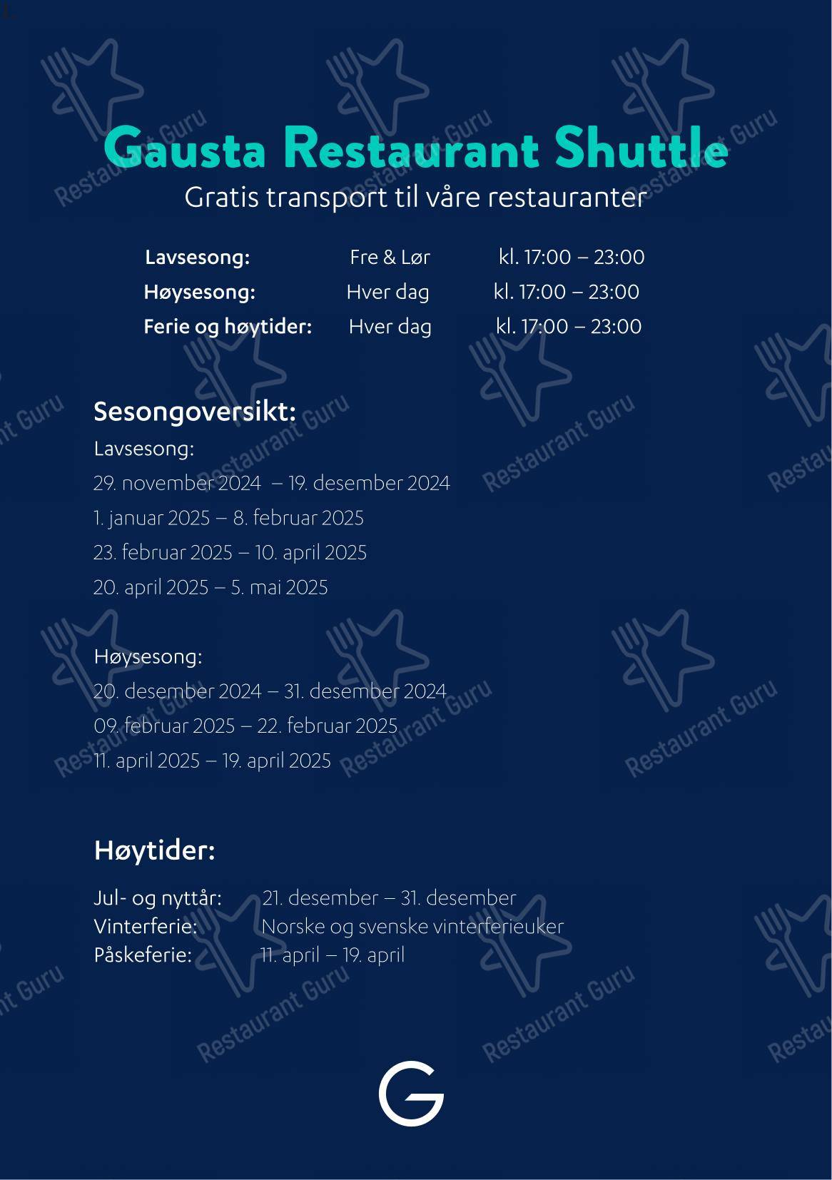 Menu at Stova cafe, Rjukan