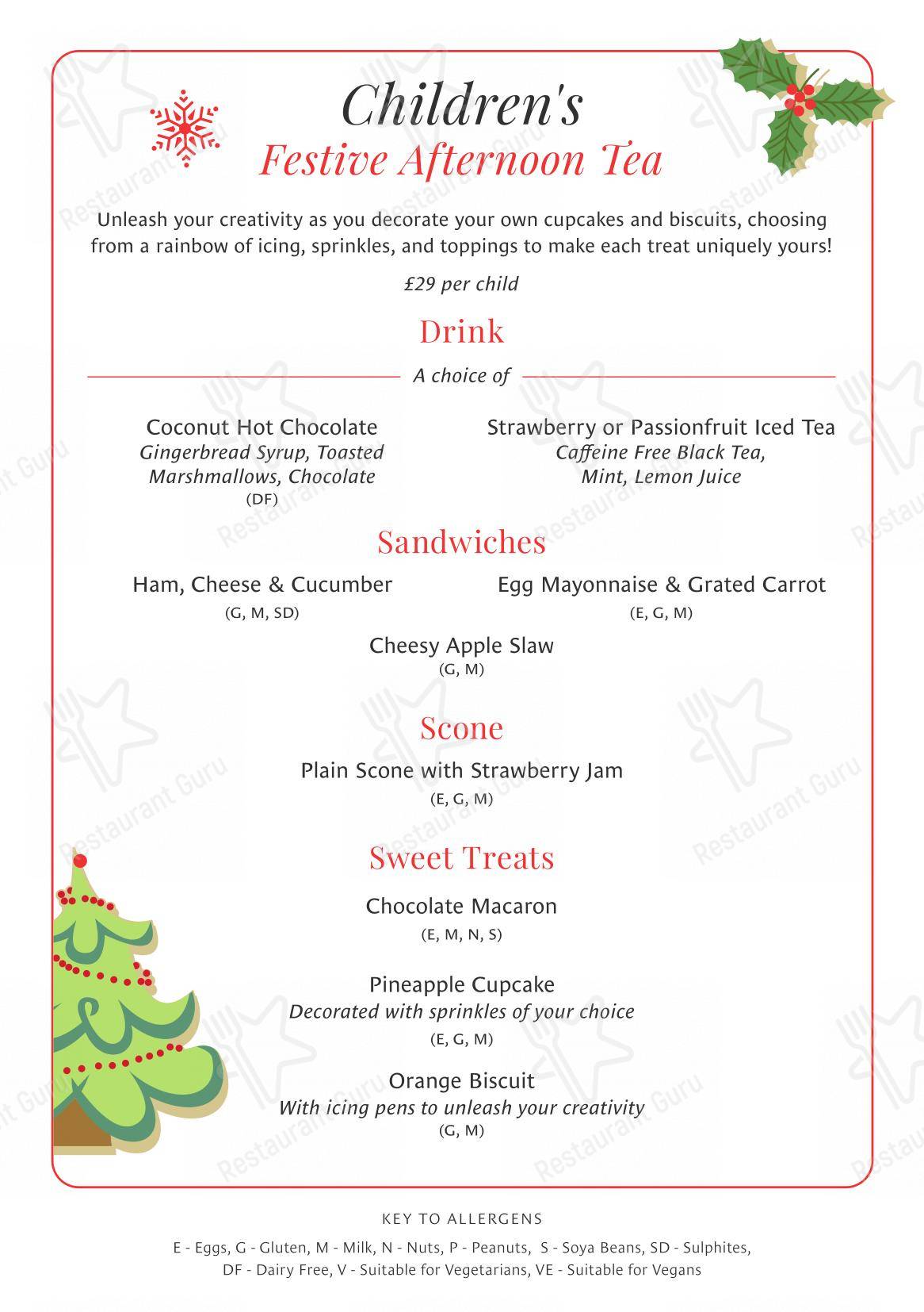 Menu at Straits Kitchen restaurant, London