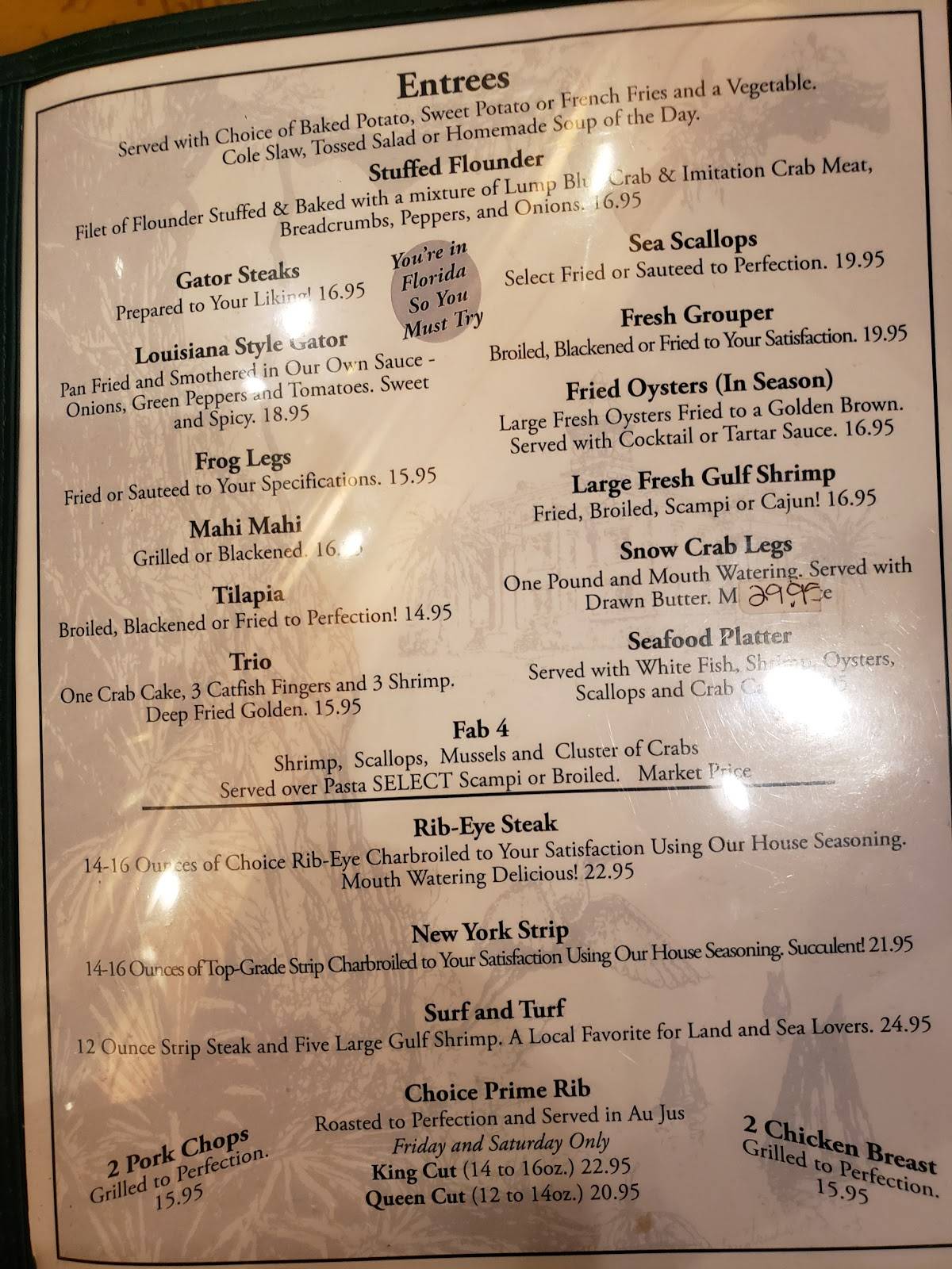 Menu at Stumpknockers Restaurants, Inverness