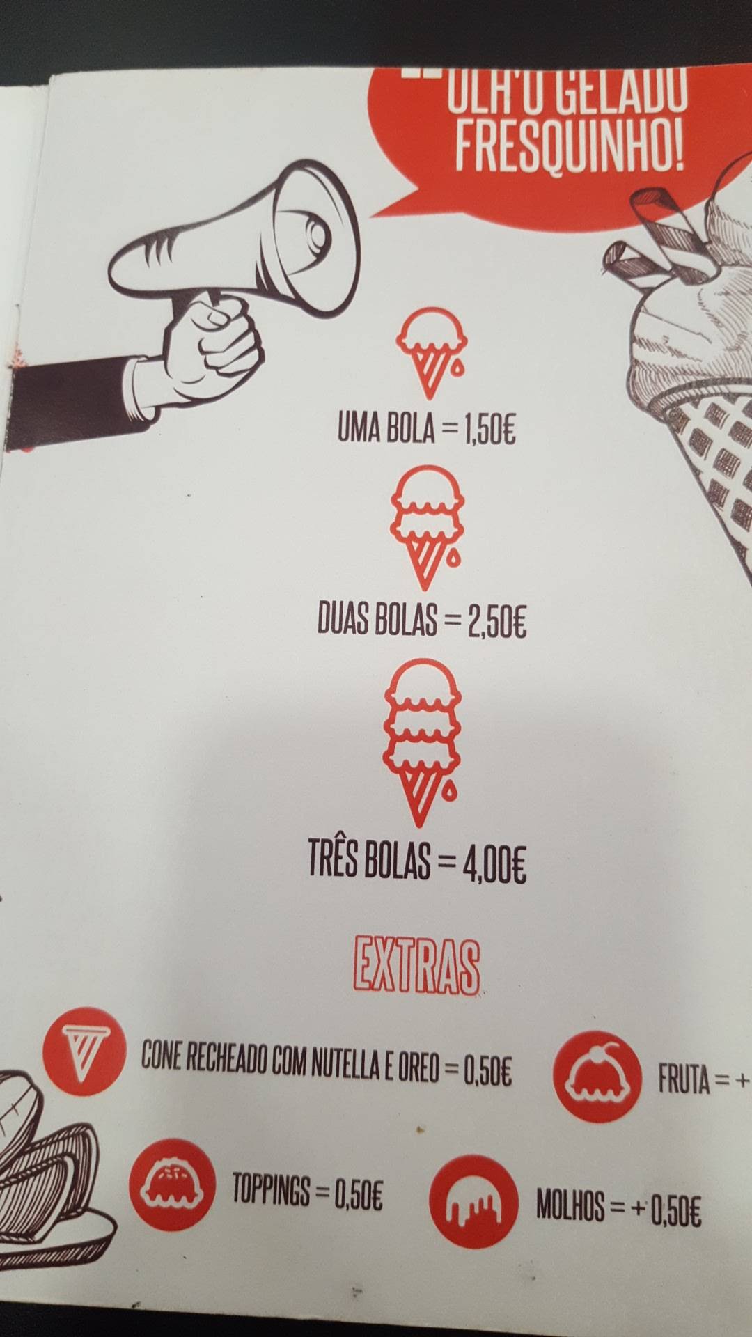 Menu em Sugar Daddy - Ice Cream & Co restaurante, Coimbra