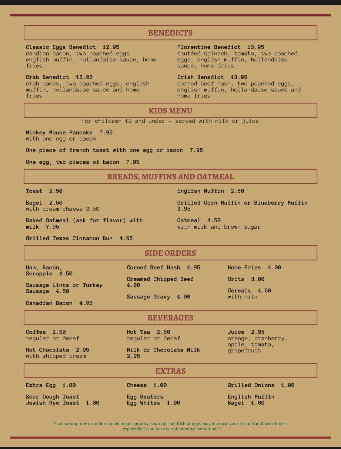 Menu at Summit Family Restaurant, Camp Hill