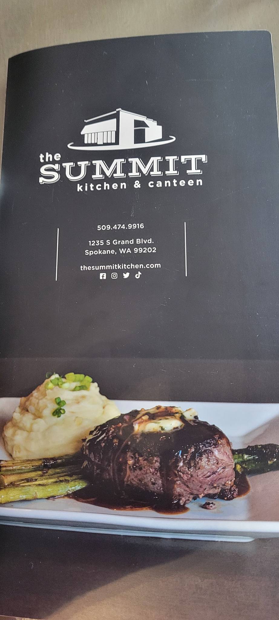 Menu at Summit Kitchen & Canteen restaurant, Spokane