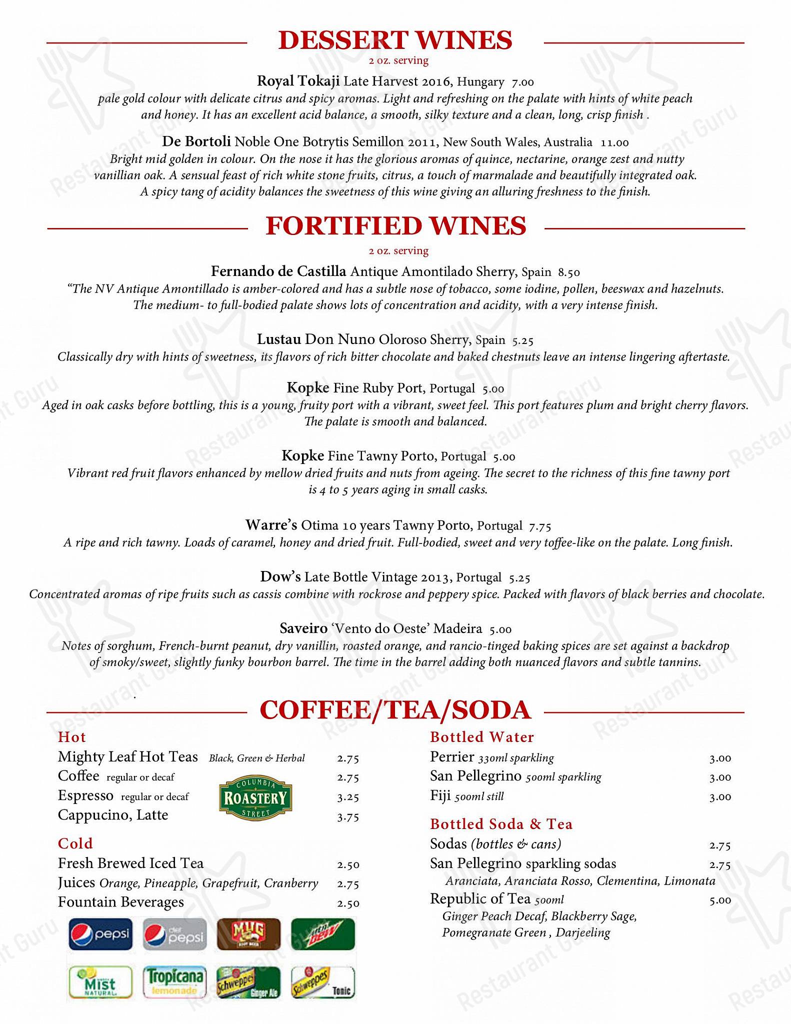 Menu at Sun Singer Restaurant, Wine & Spirits, Champaign