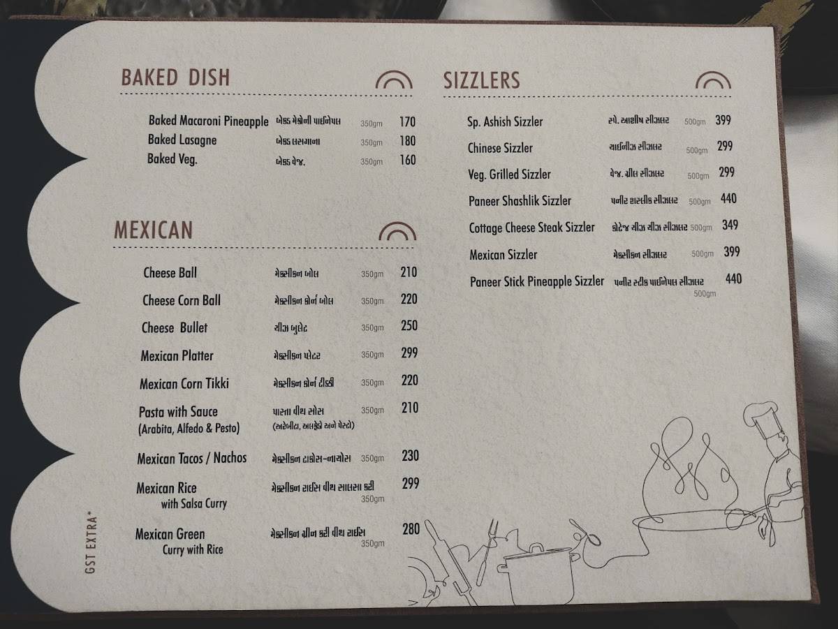 Menu at Ashish Restaurant, Surat, Nana Varachha Rd