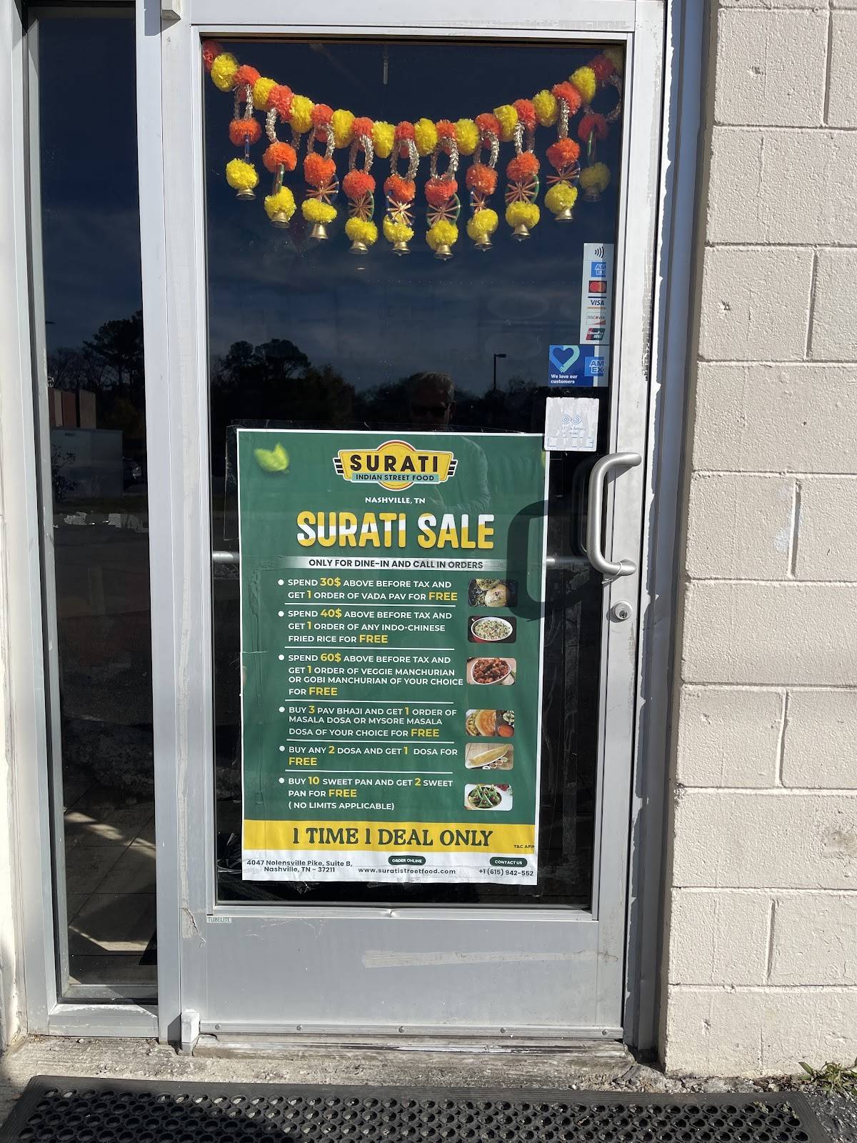 Menu at Surati Indian Street Food restaurant, Nashville