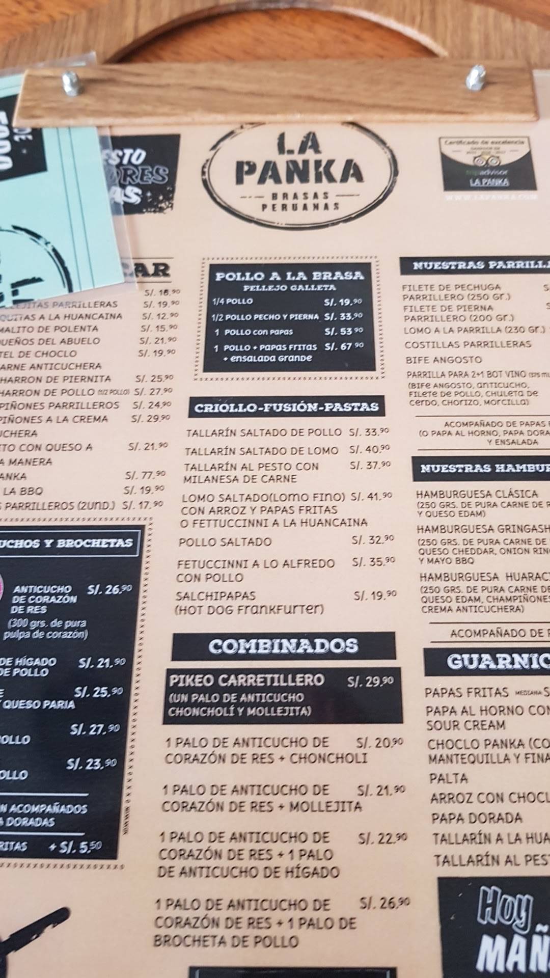 Carta del restaurante LA PANKA, Surquillo, Av. Manuel Villarán 753
