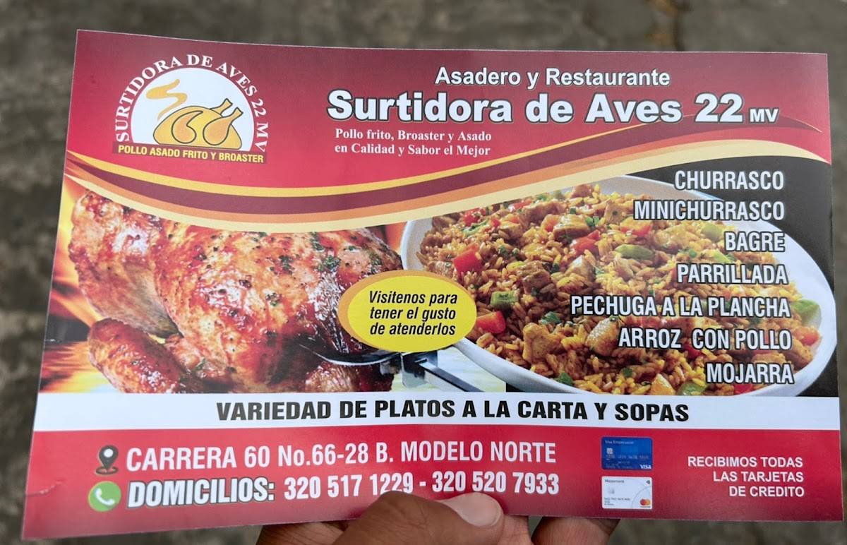 Menu at Surtidora de Aves La 22 restaurant, Bogotá, Av. La Esmeralda #66-12