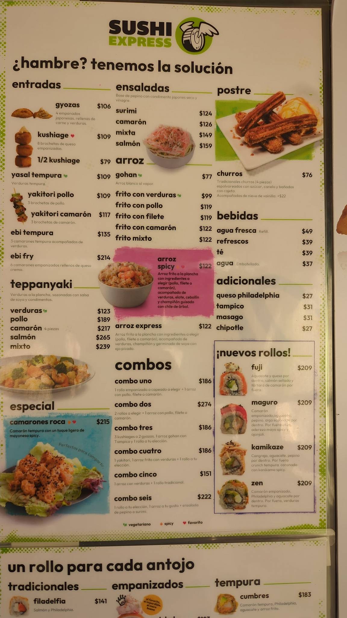 Carta del restaurante Sushi Express Cumbres Elite, Monterrey, AVE