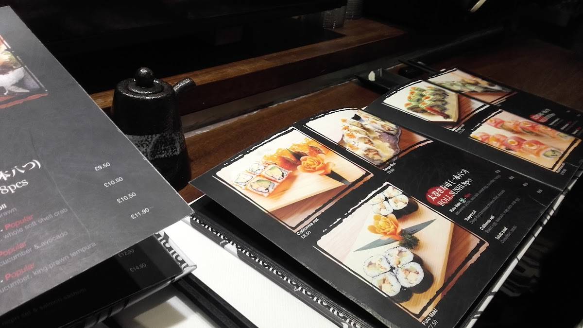 Menu at Sushiya restaurant, Edinburgh, 11 Lochrin Terrace