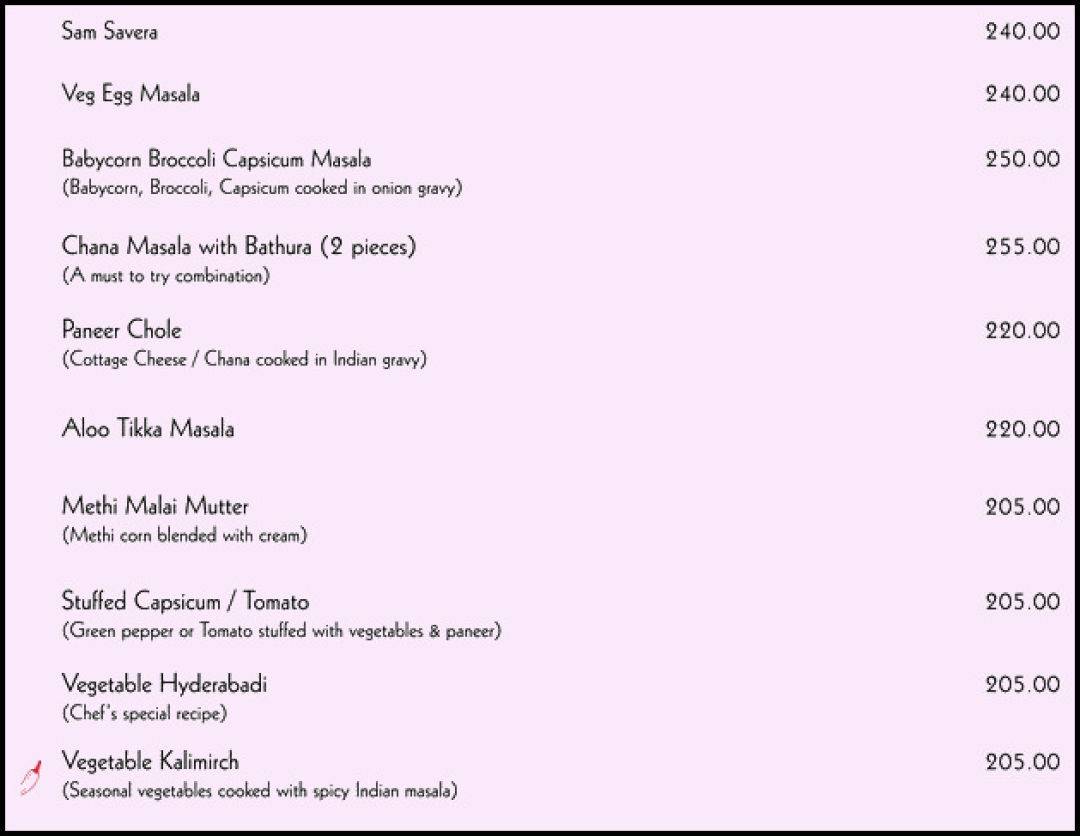 Menu at Symphony restaurant, Mumbai, 72, Sheredon House, August Kranti Marg