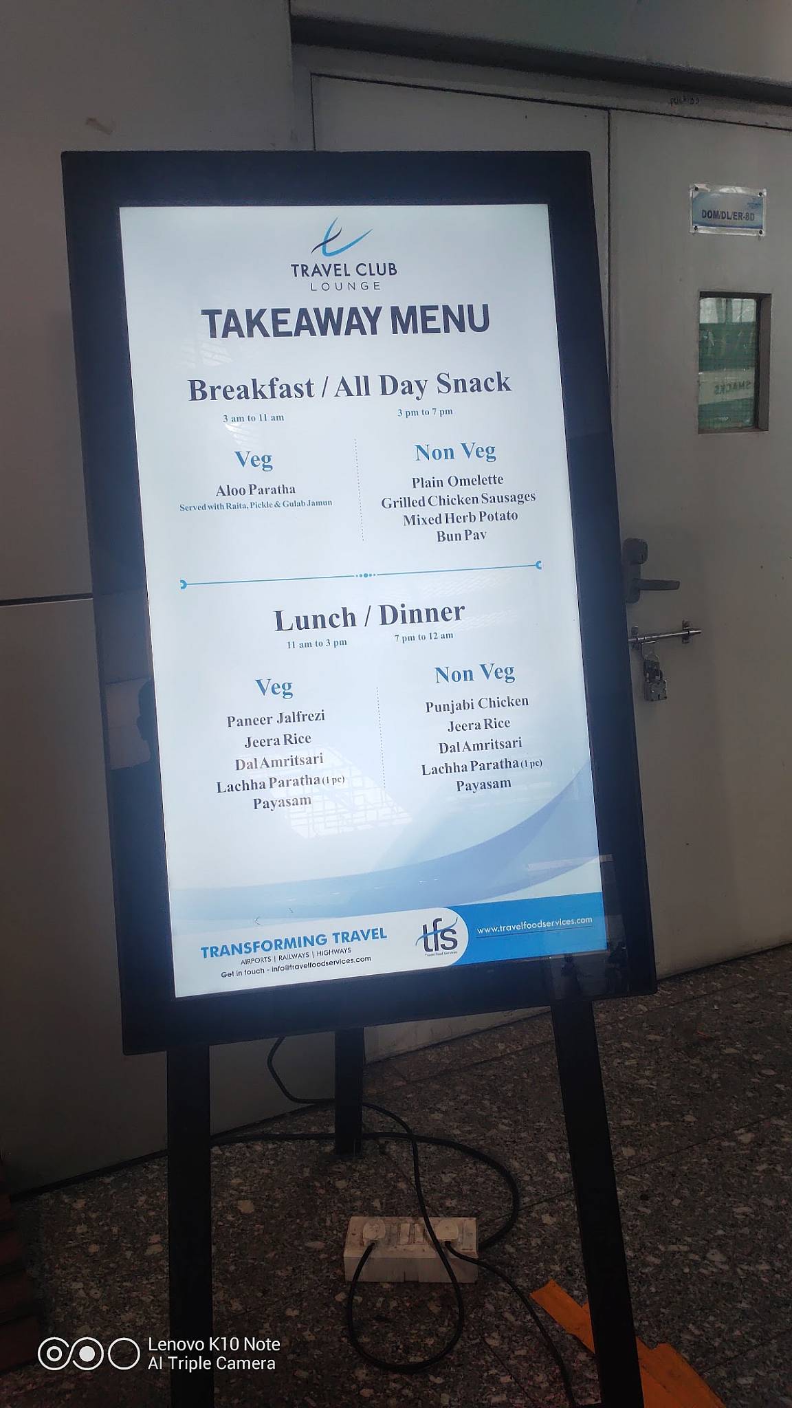 Menu at TFS Airport Lounge, North Dumdum