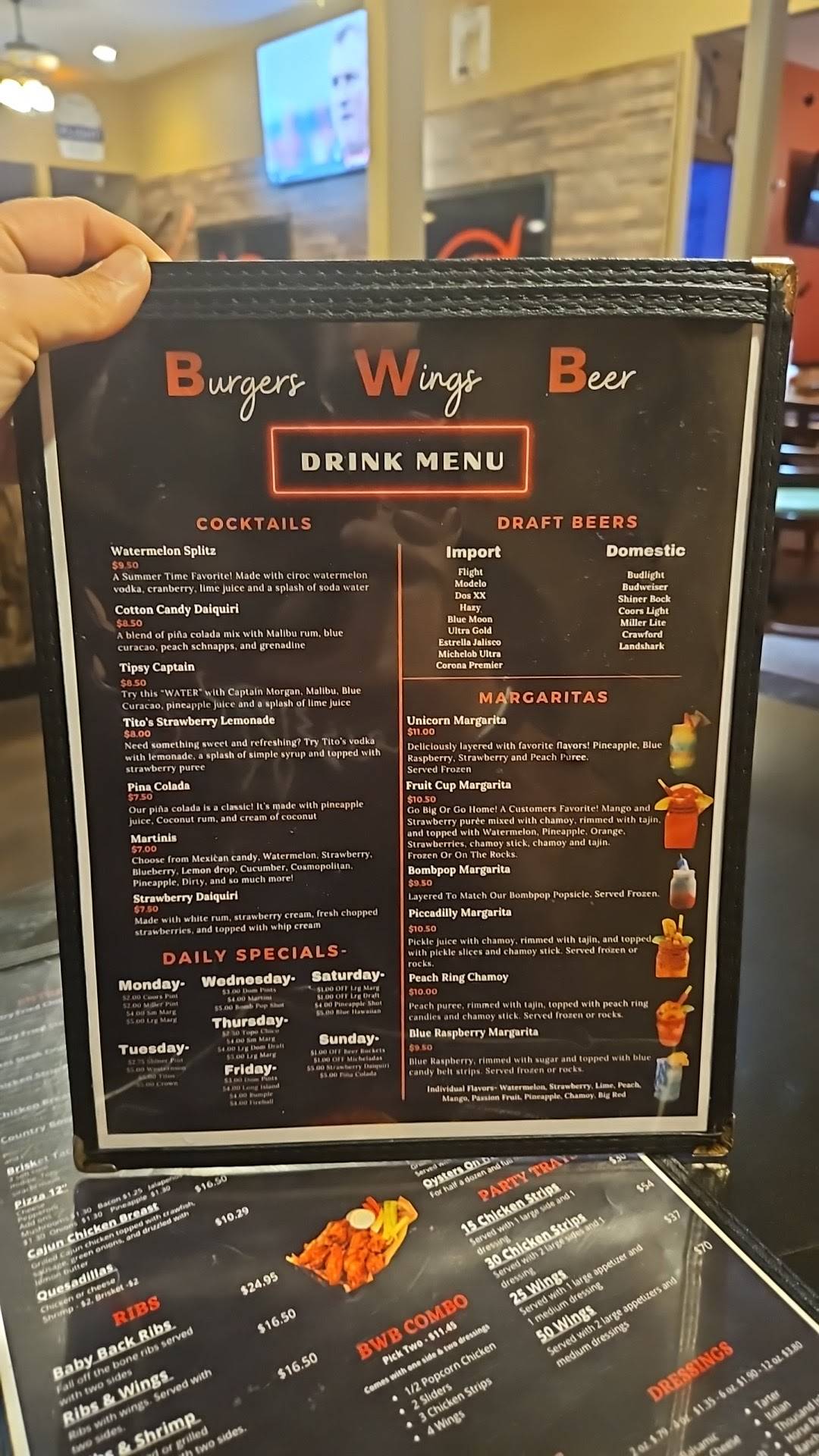 Menu at THE BWB RESTAURANT ANNAVILLE, Corpus Christi