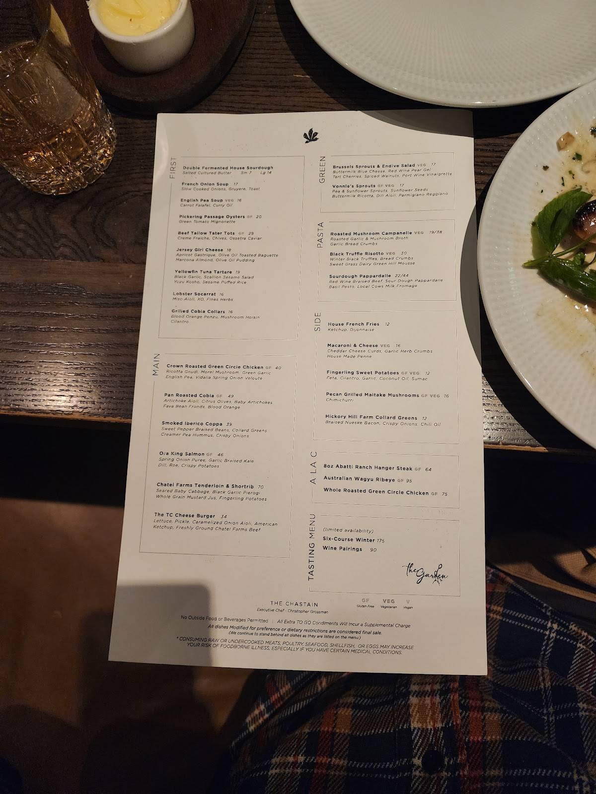 Menu at THE CHASTAIN - Restaurant, Atlanta