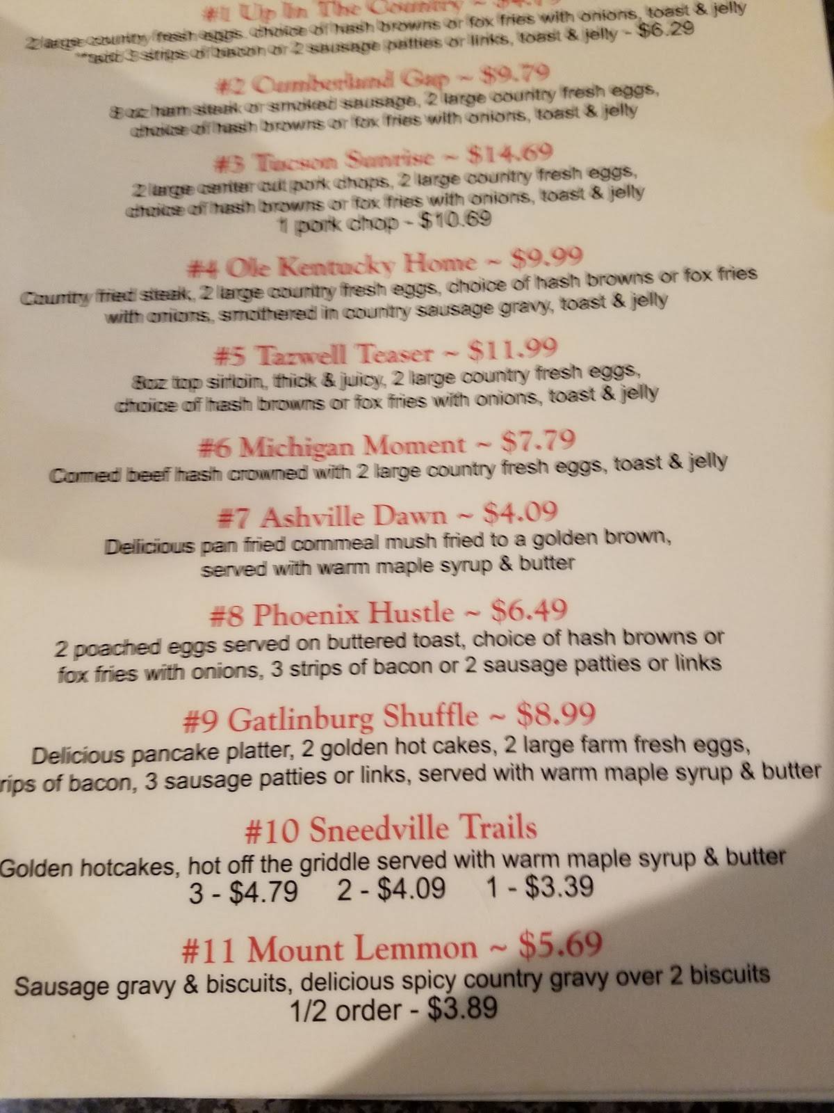 Menu at THE FOXES TRAILS pub & bar, Kokomo