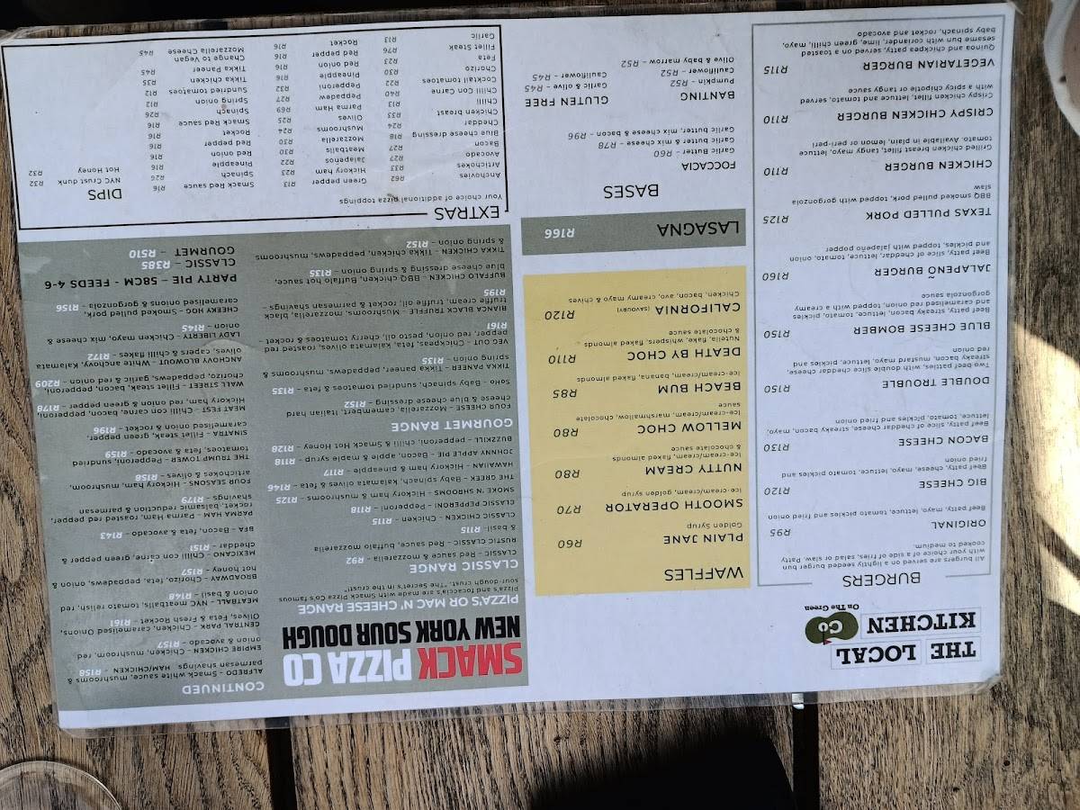 Menu at THE LOCAL KITCHEN CO restaurant, Sandton