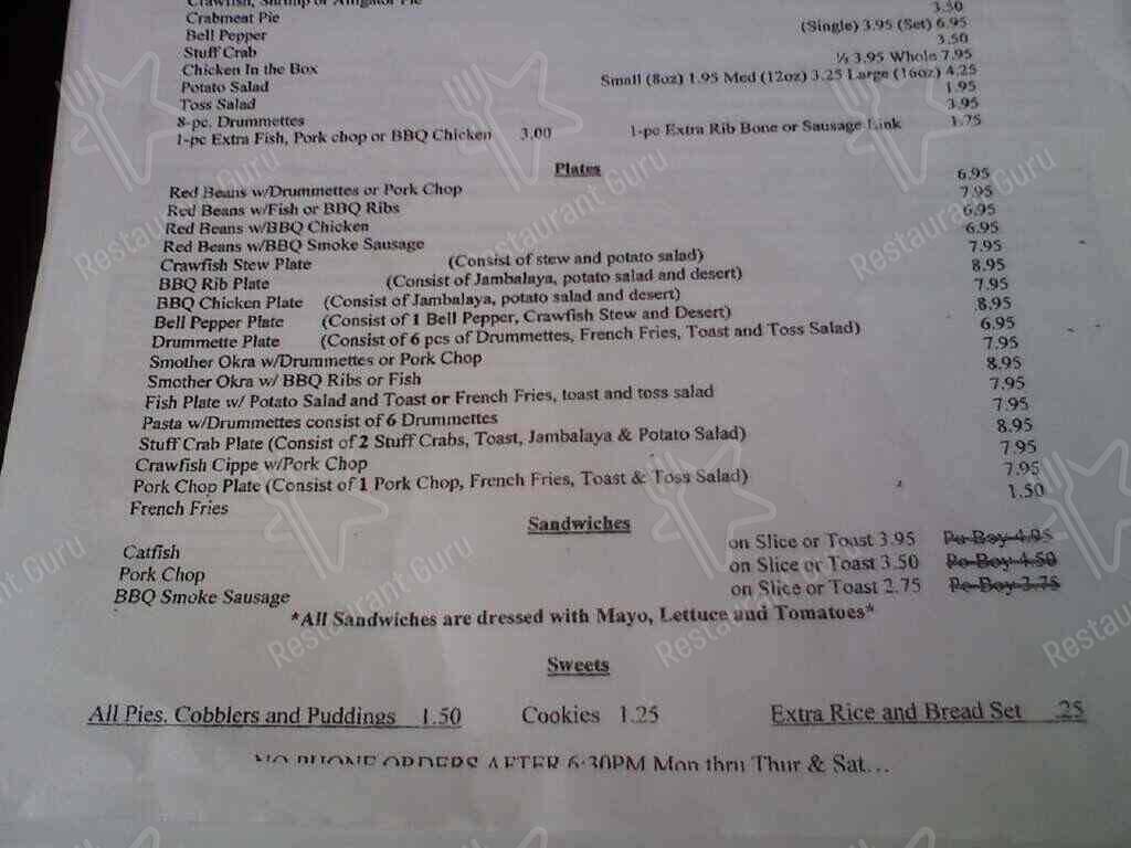 Menu at THE REAL PIE MAN restaurant, Gretna
