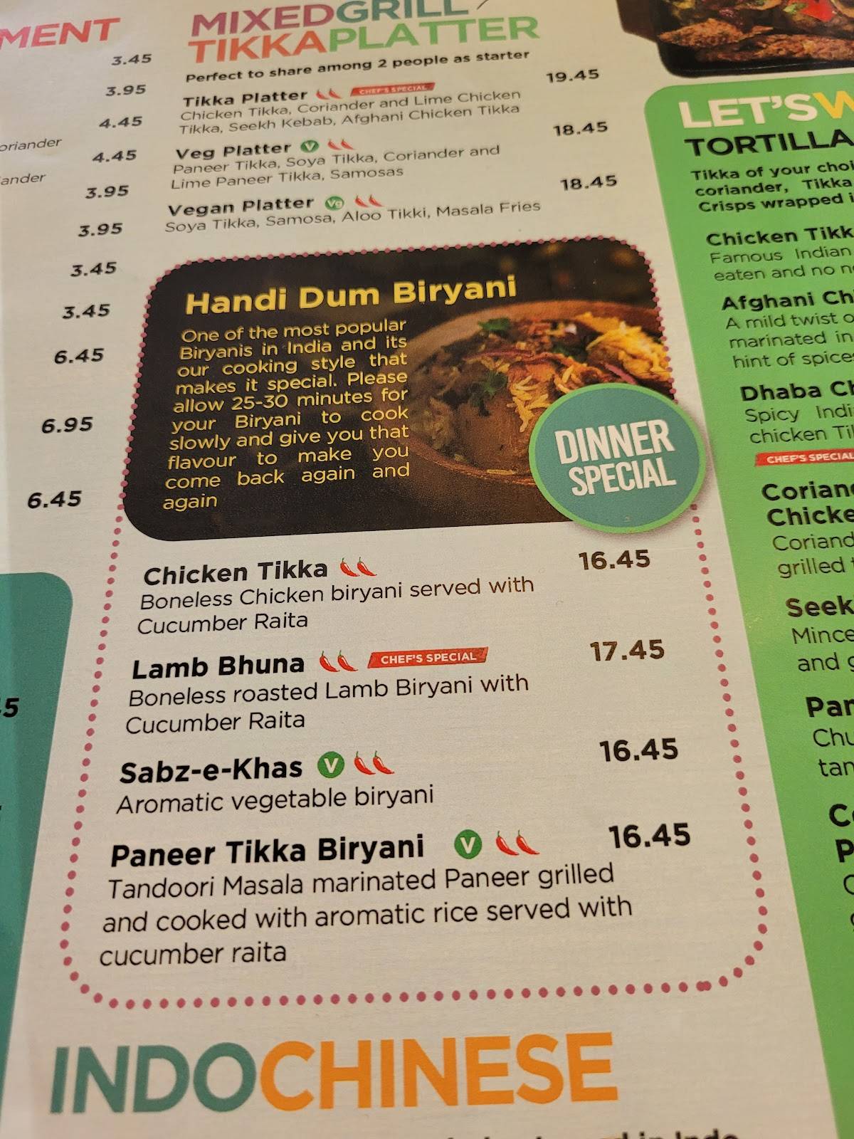 Carta del restaurante Tikka Nation, Ruislip, Ruislip