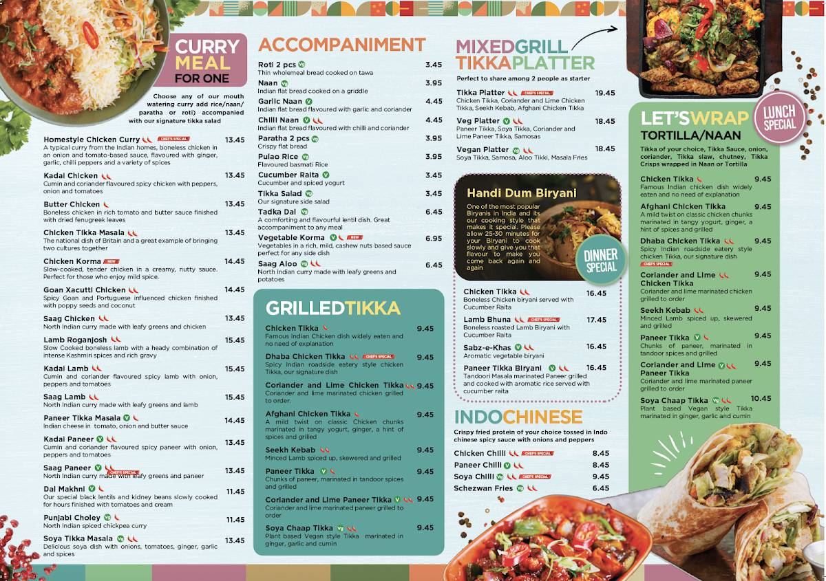 Carta del restaurante Tikka Nation, Ruislip, Ruislip