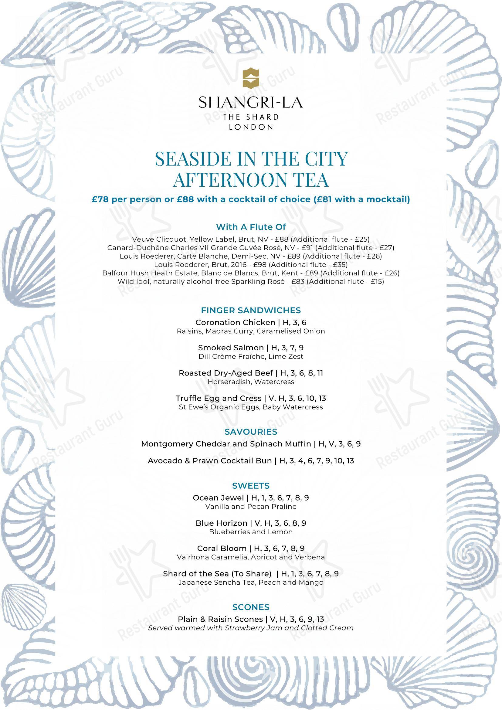 Menu at TĪNG restaurant, London