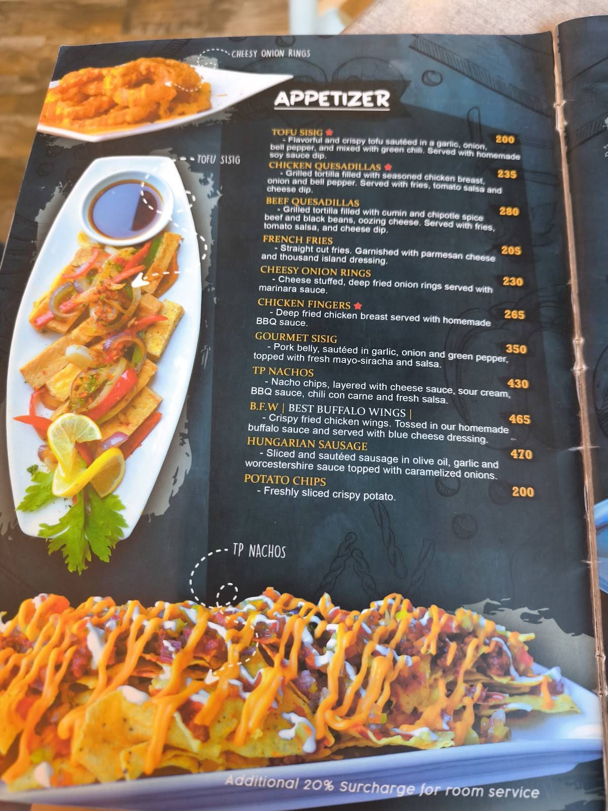 Menu at TREE POINTS BISTRO pub & bar, Subic Bay Freeport Zone
