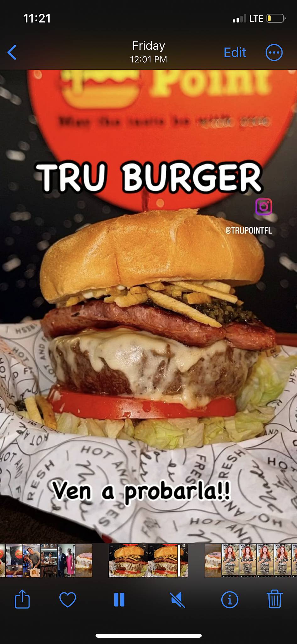 Menu at TRU POINT restaurant, Hollywood