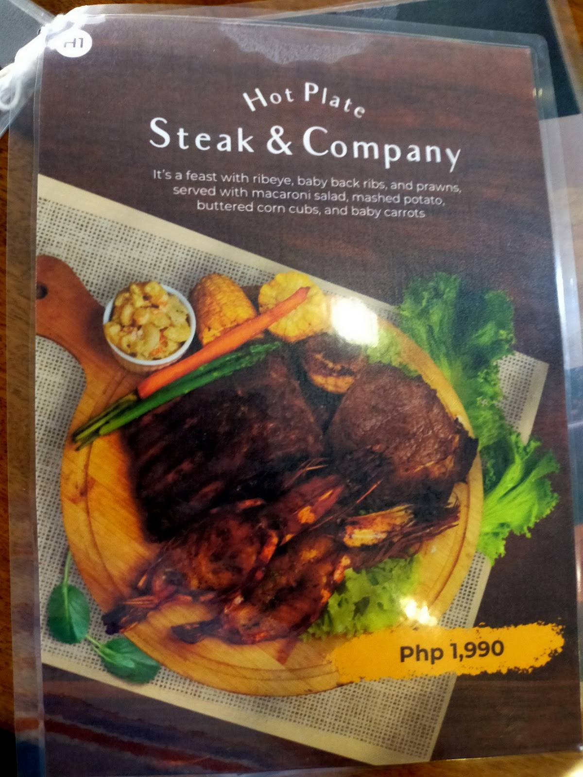 Menu at Tabla Restaurant, Pasay