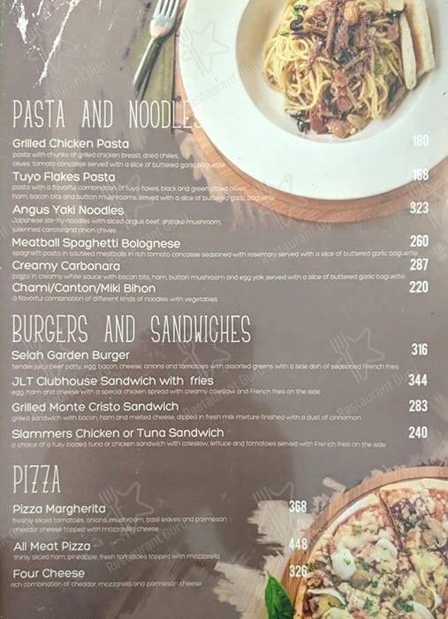 Menu at Tabla Restaurant, Pasay