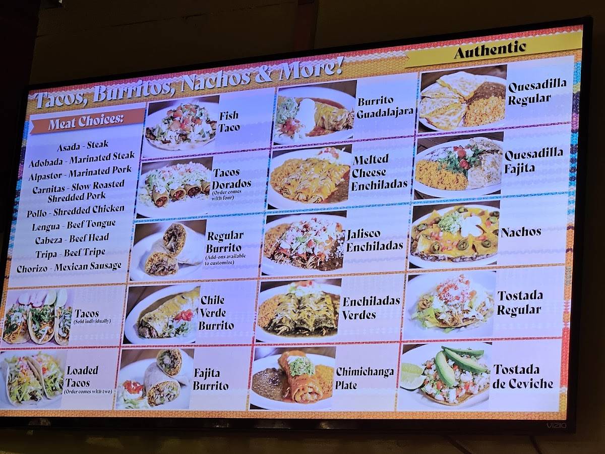 Menu at Tacos La Estrella restaurant, Forest Grove