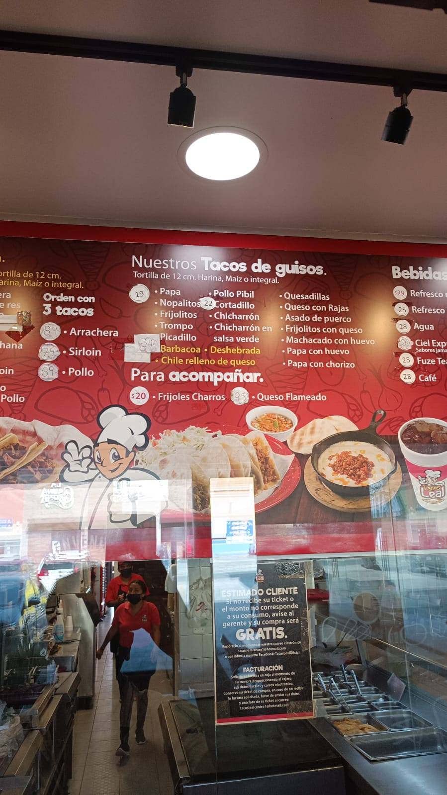 Carta del restaurante Tacos Leal Lindavista, Guadalupe, Av. Miguel ...