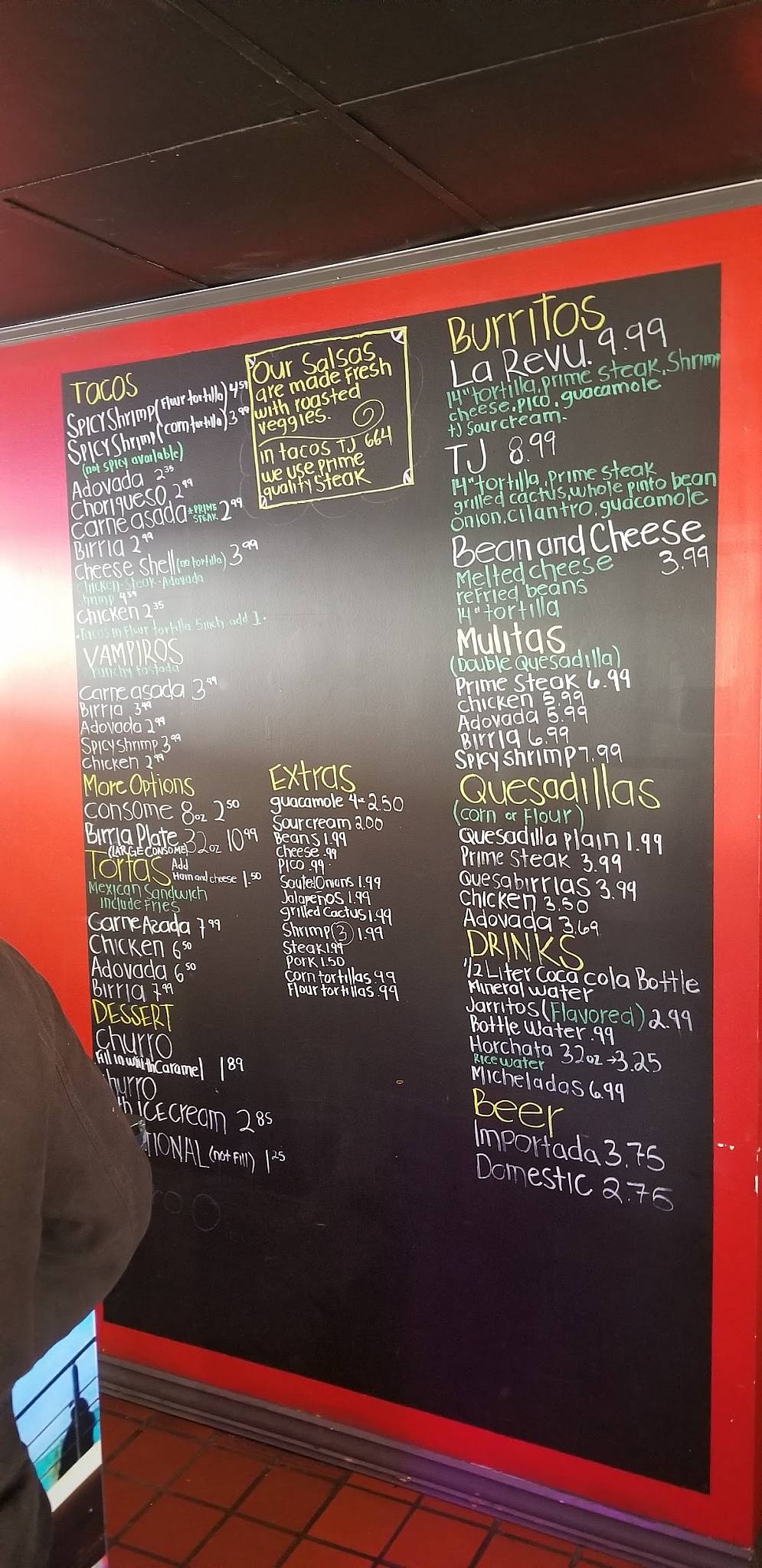 Menu at Tacos tj 664 restaurant, Wichita