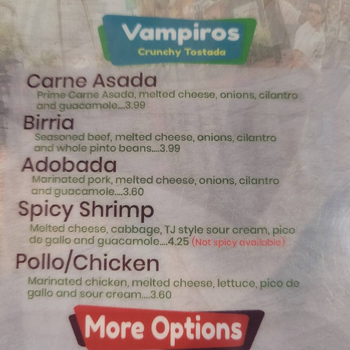 Menu at Tacos tj 664 restaurant, Wichita, N West St