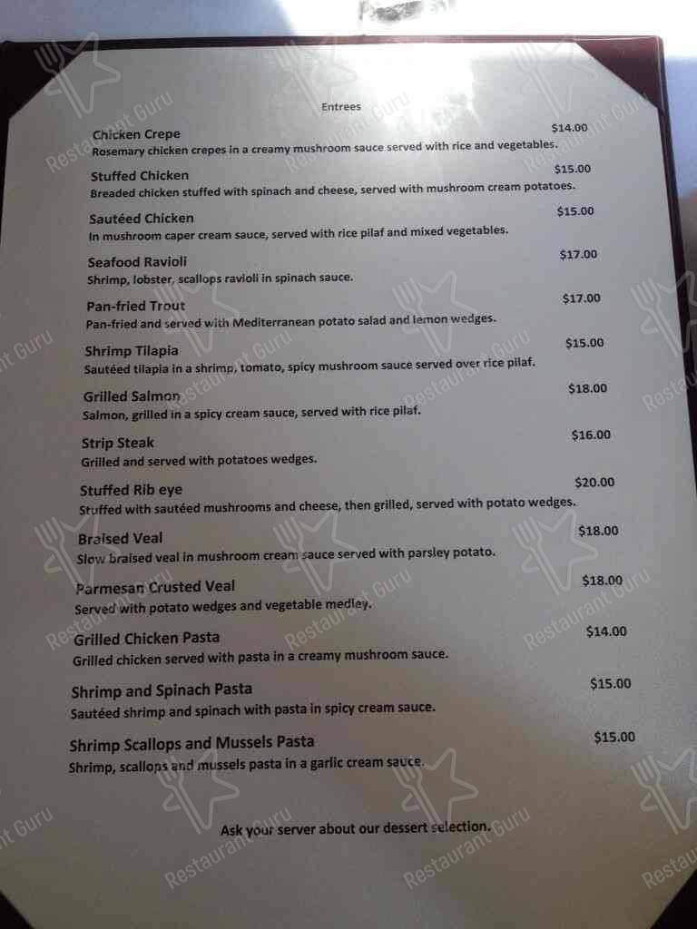 Menu at Taft Street Restaurant & Bar, St. Louis