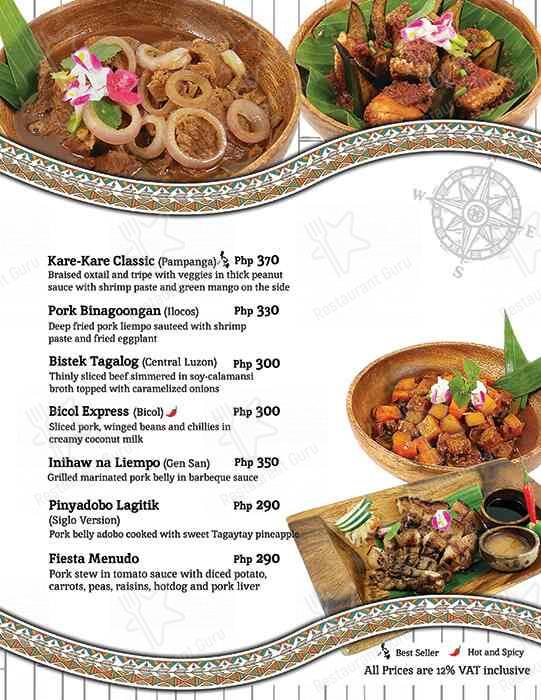 Menu at SIGLO MODERN FILIPINO restaurant, Tagaytay, Tagaytay - Calamba Rd