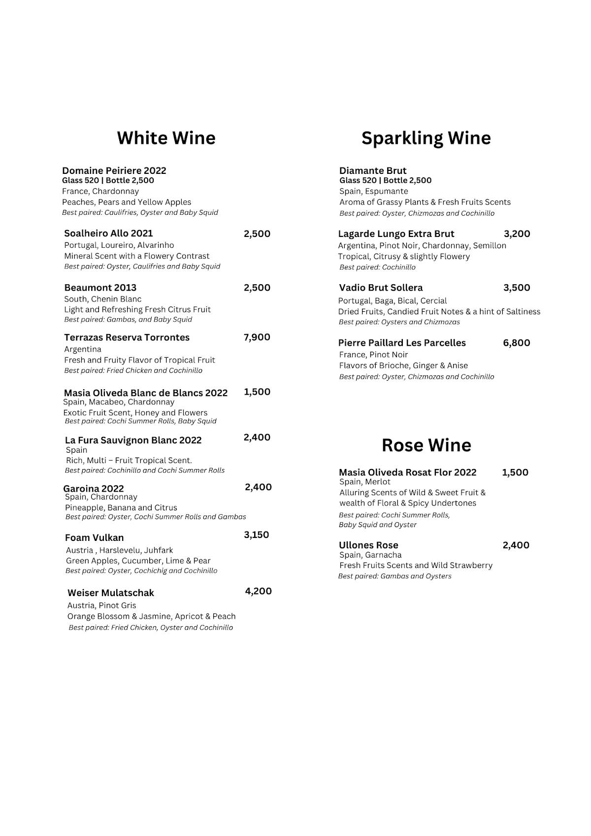 Menu at COCHI by Marvin Agustin restaurant, Taguig