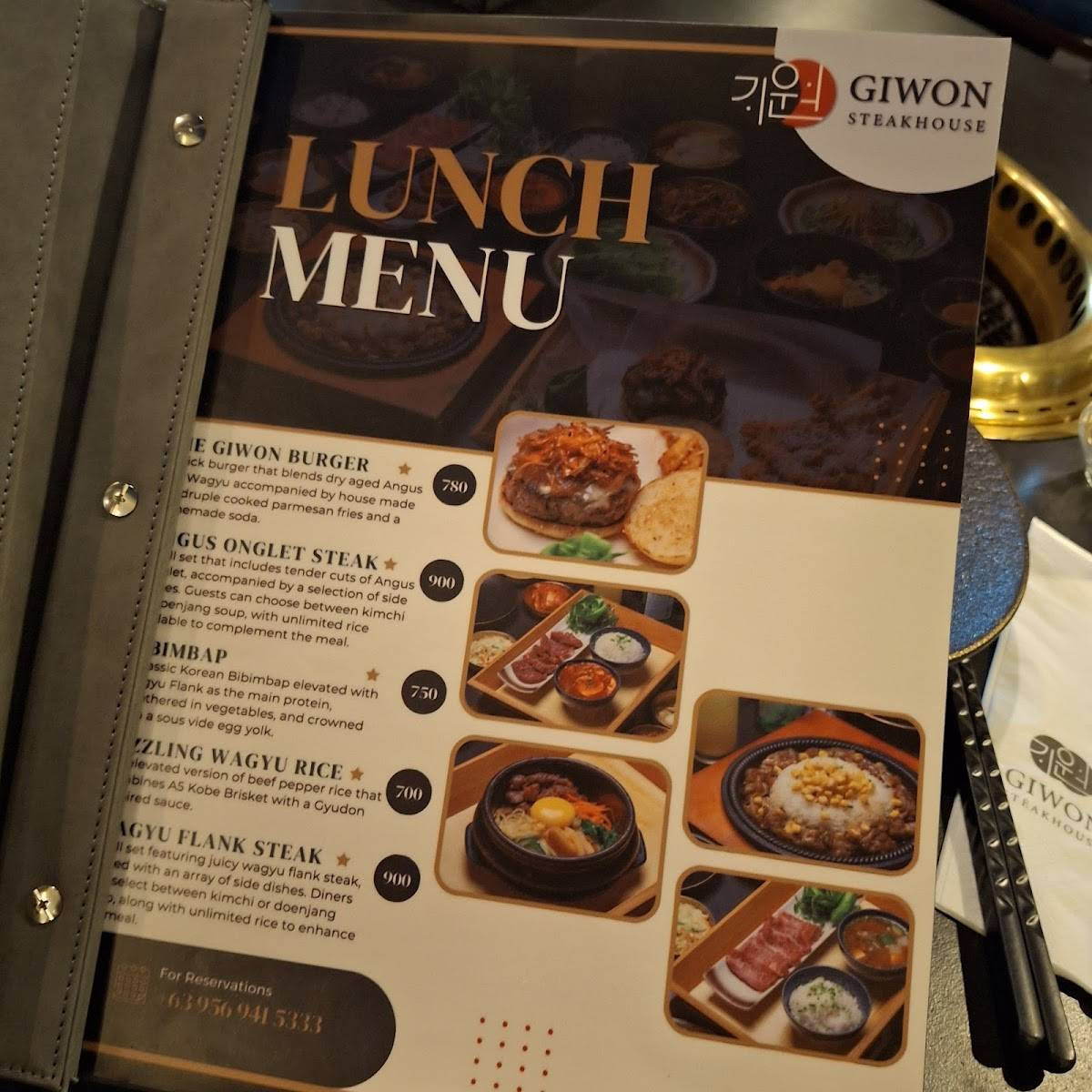 Menu at Giwon Korean Steakhouse, Taguig