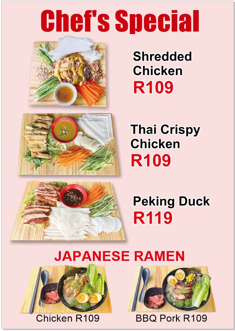 Menu at Tai shan Restaurant, Cape Town, 48 2nd Ave