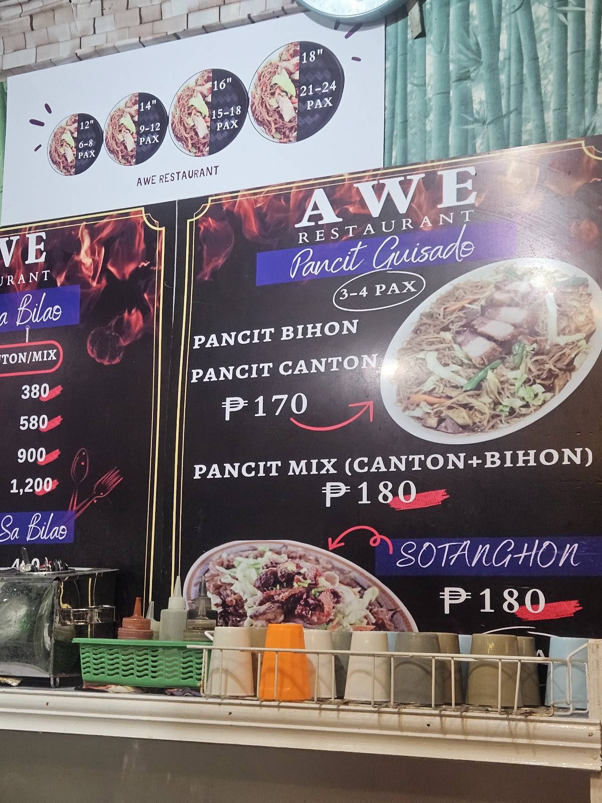Menu at Tapsilogan Ni Awe restaurant, Quezon City