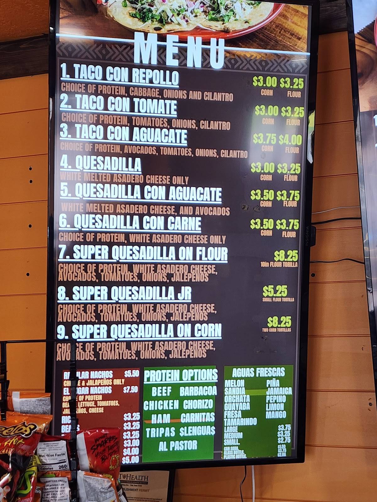 Menu at Taqueria El Lugar In Lindale restaurant, Lindale