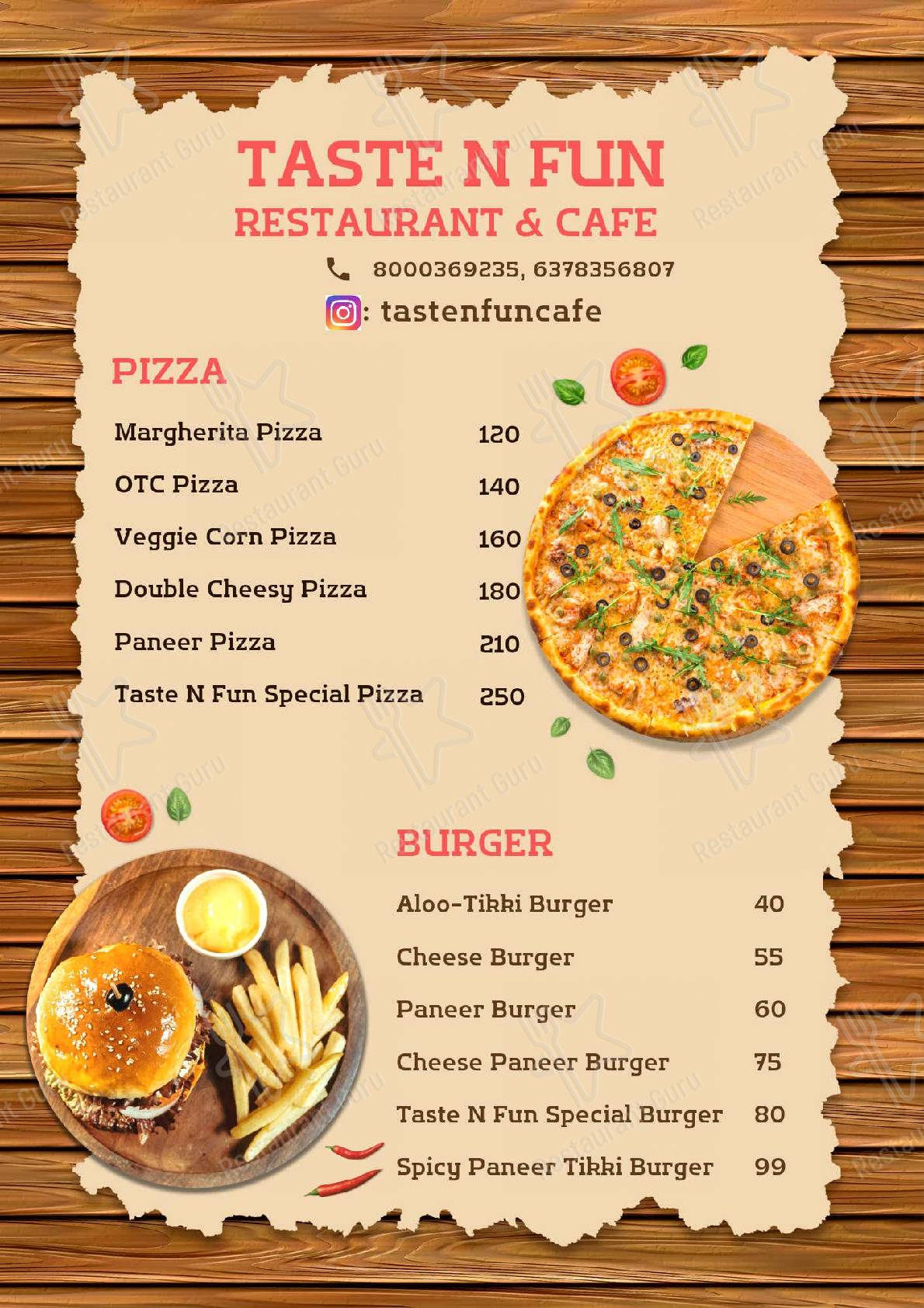 Menu at Taste N Fun Restaurant & Cafe, Kathoomar