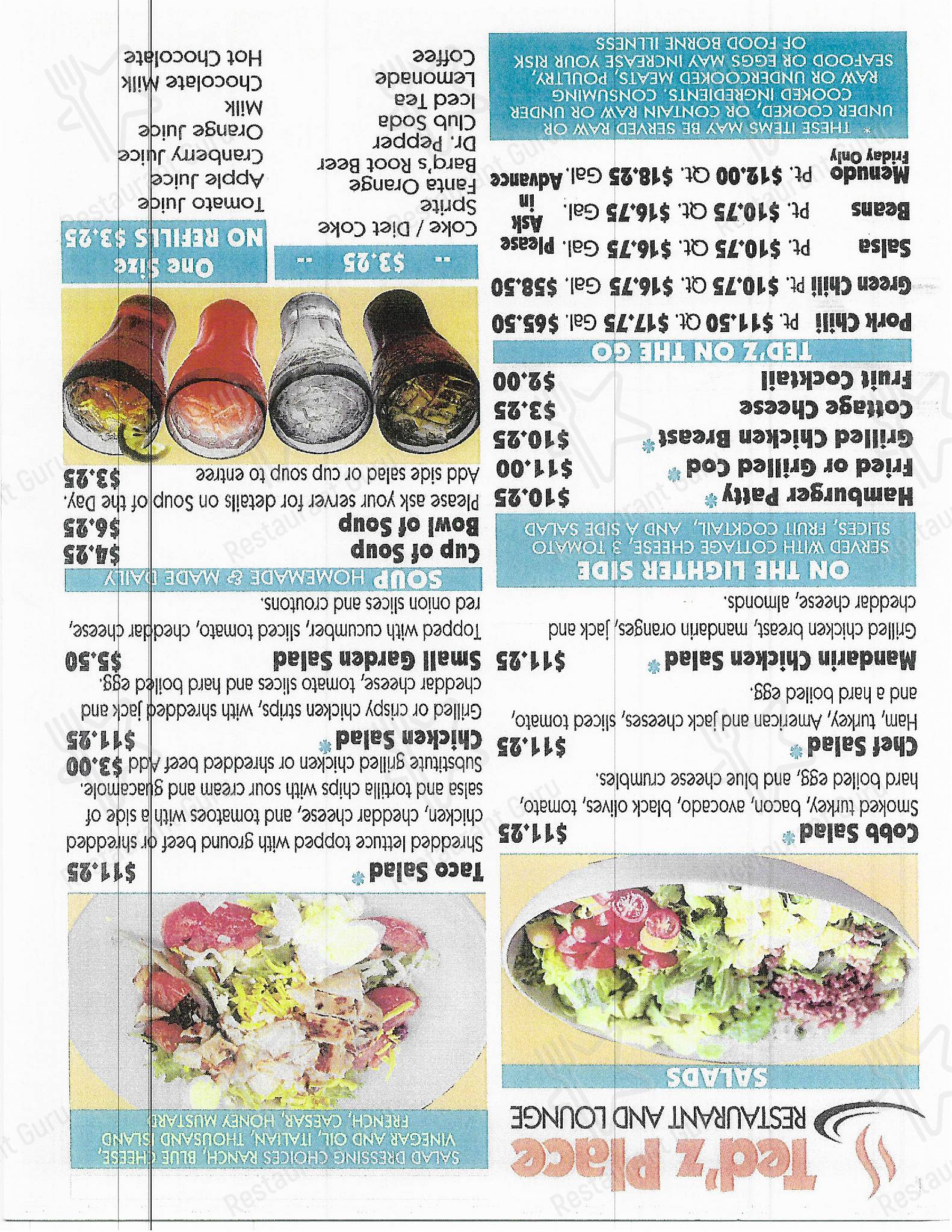 Menu at Ted'z Place Restaurant and Lounge, Commerce City