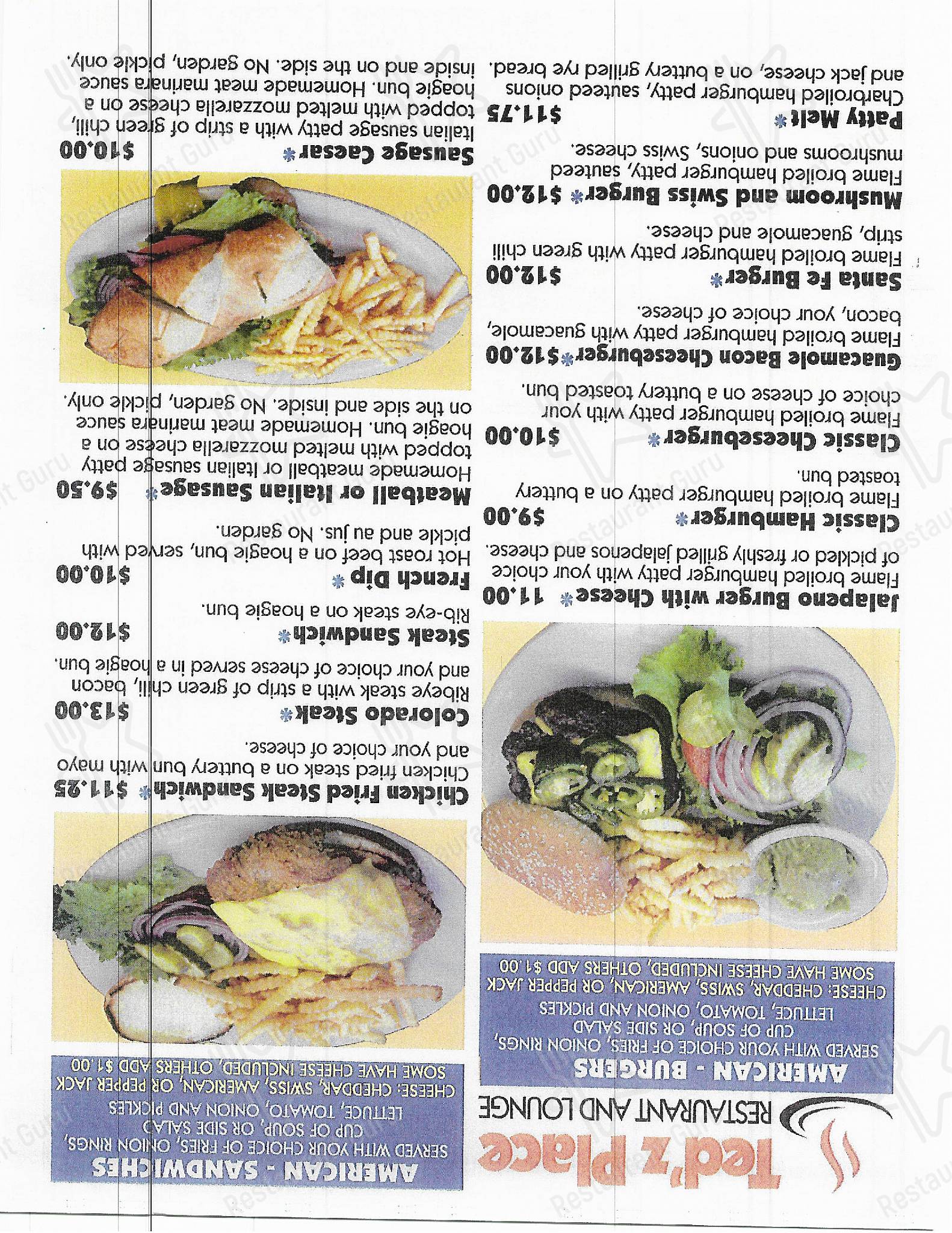 Menu at Ted'z Place Restaurant and Lounge, Commerce City