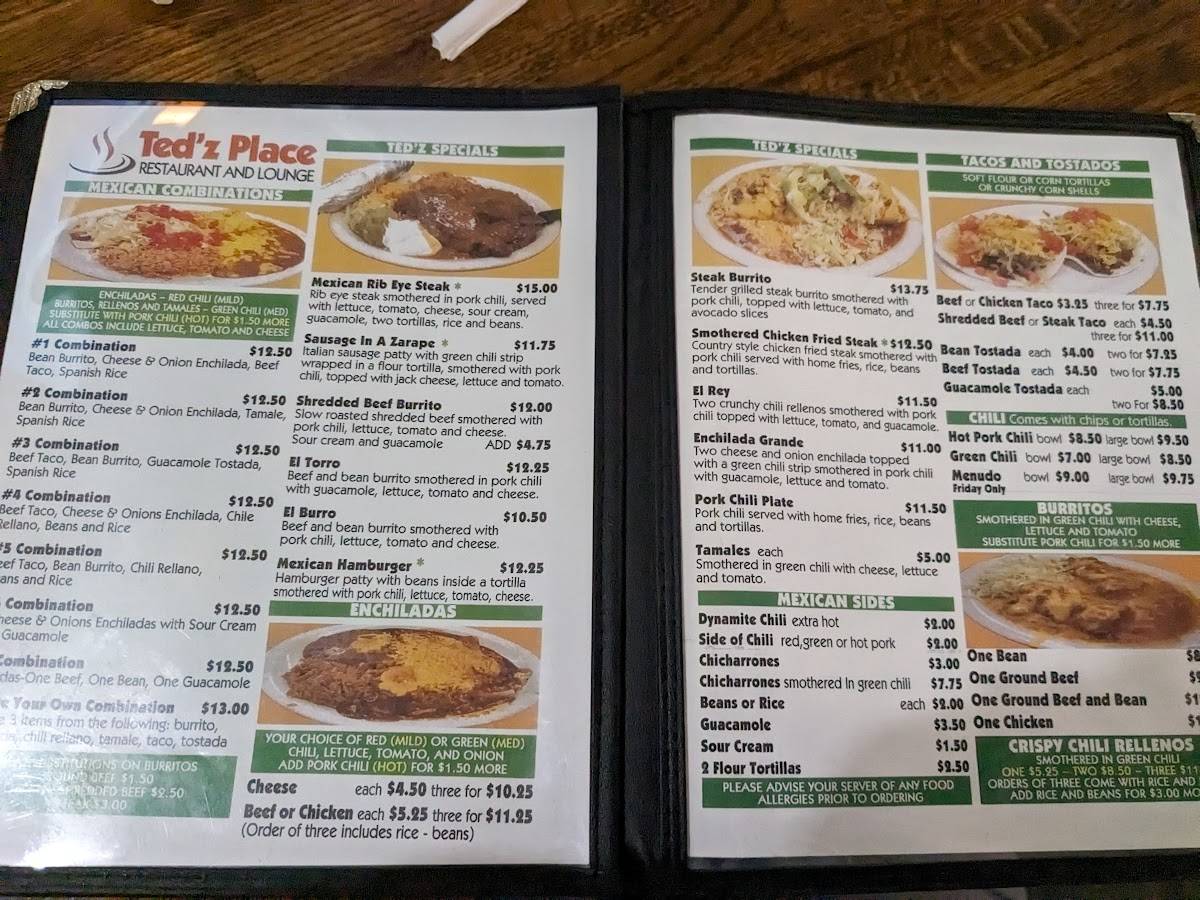 Menu at Ted'z Place Restaurant and Lounge, Commerce City