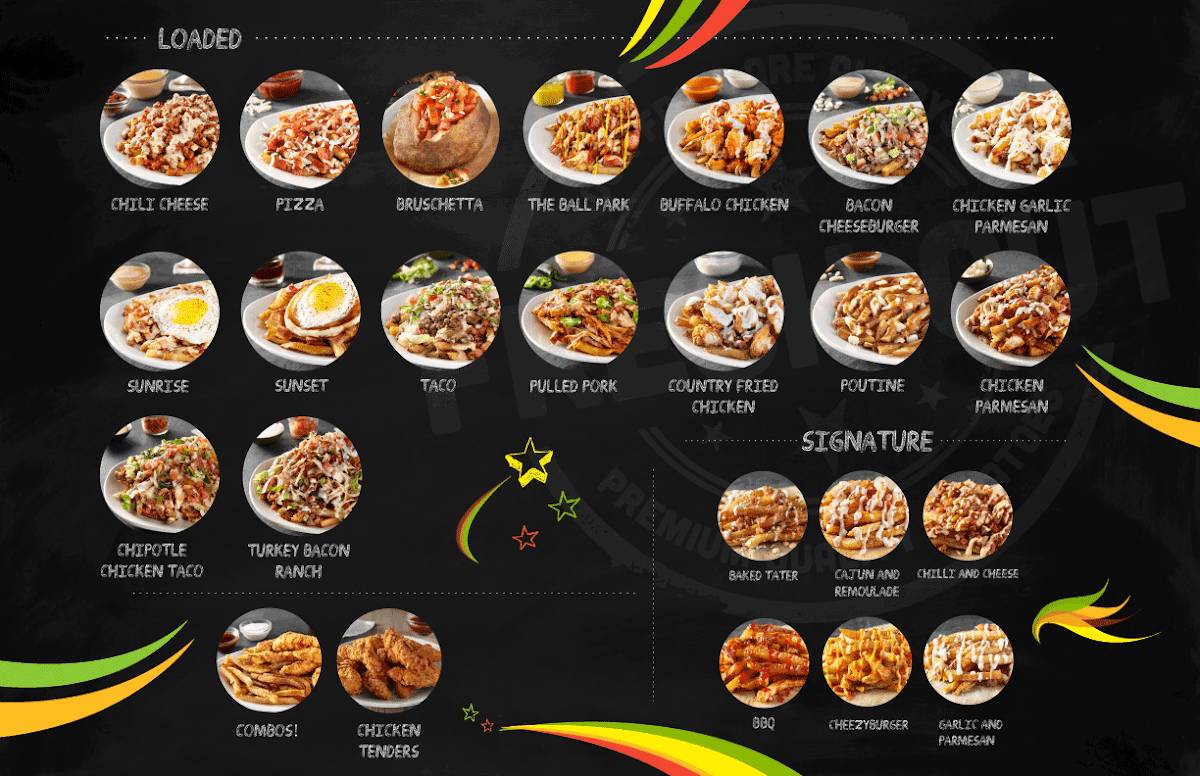 Menu at French Fry Heaven fast food, Tempe