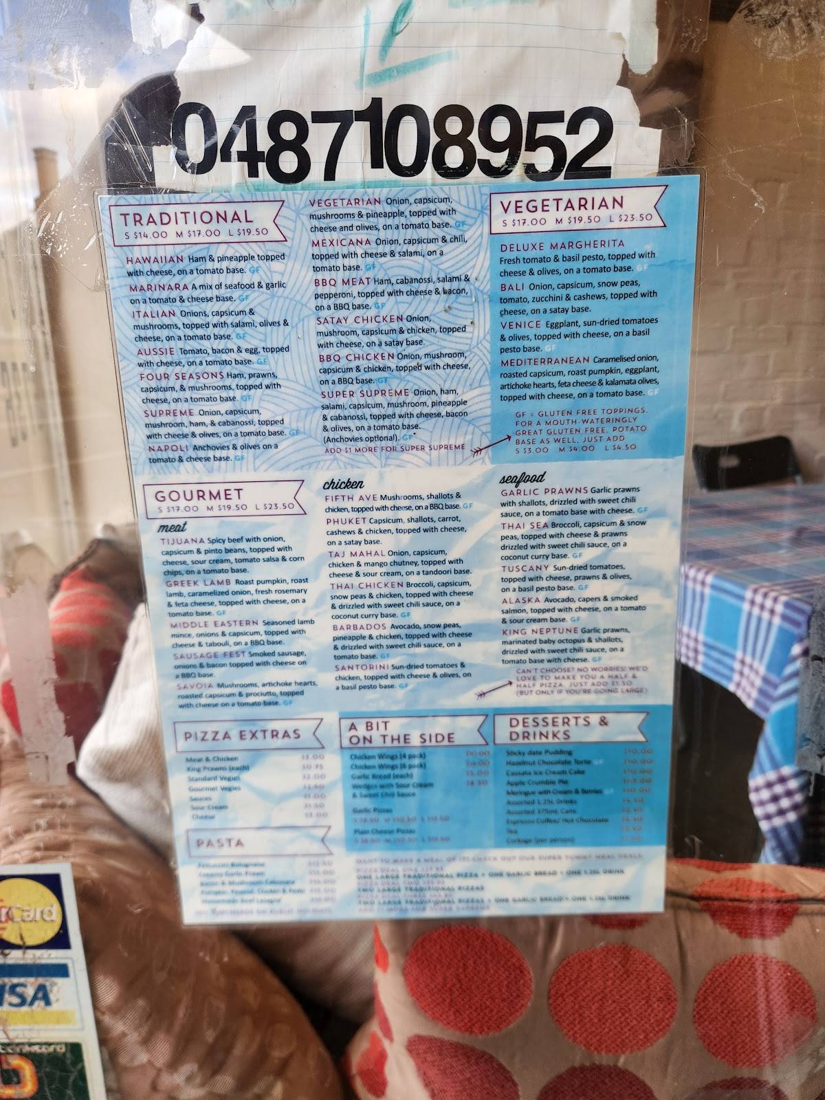 Menu at Tenterfield Gourmet Pizza pizzeria, Tenterfield