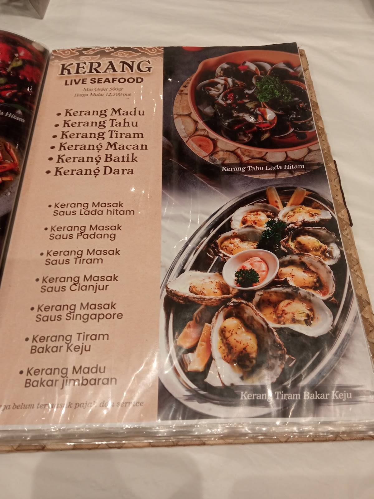 Menu at Tepian Rasa Cirebon restaurant, Cirebon
