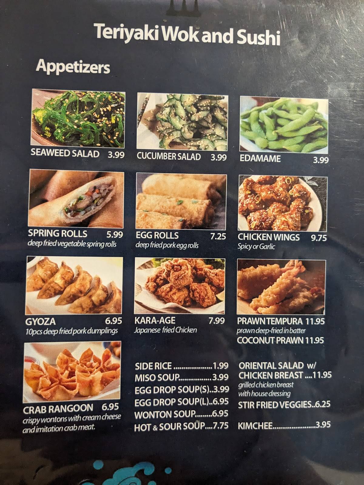 Menu at Teriyaki Wok & Sushi restaurant, Bonney Lake, 214th Ave E