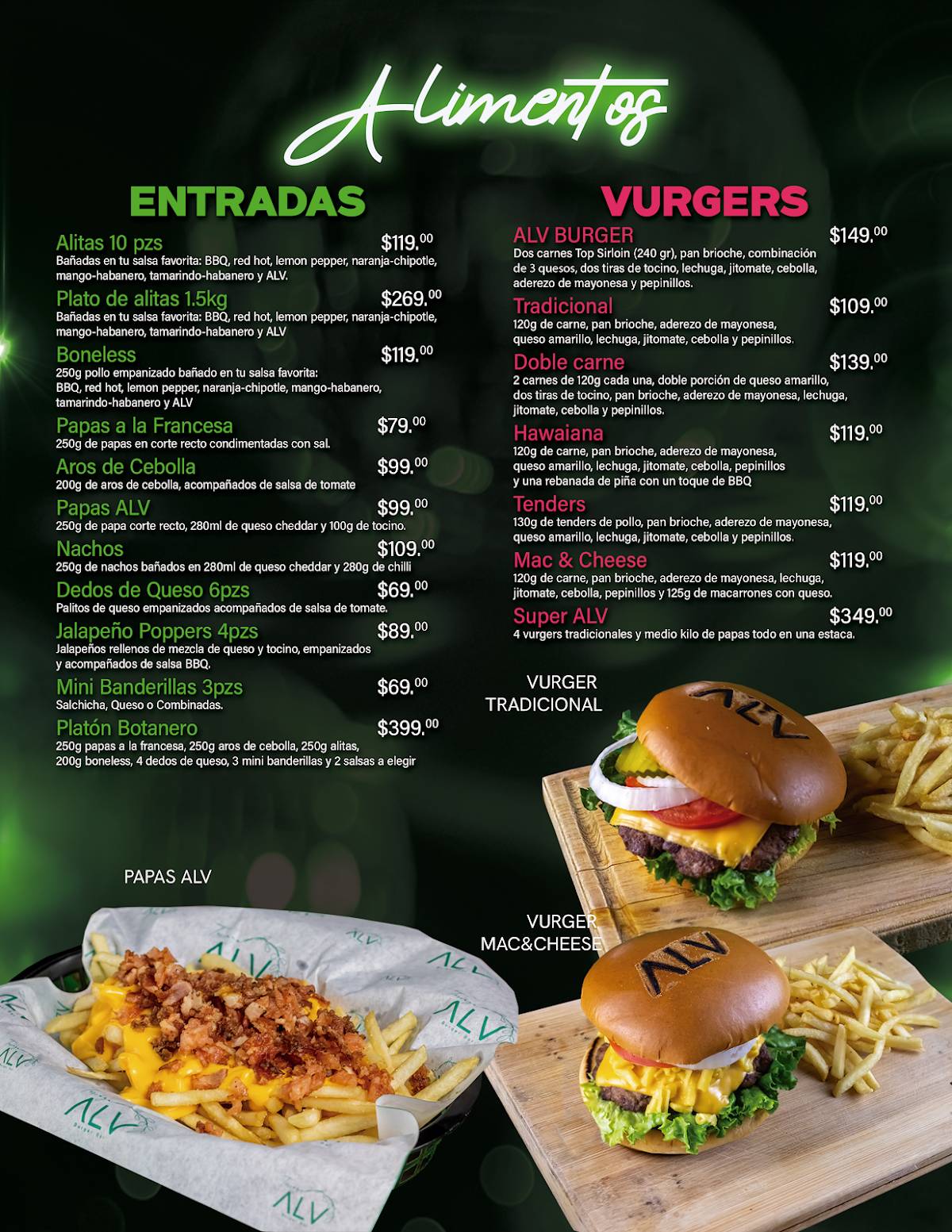 Menu at Terraza ALV - Manacar pub & bar, Naucalpan