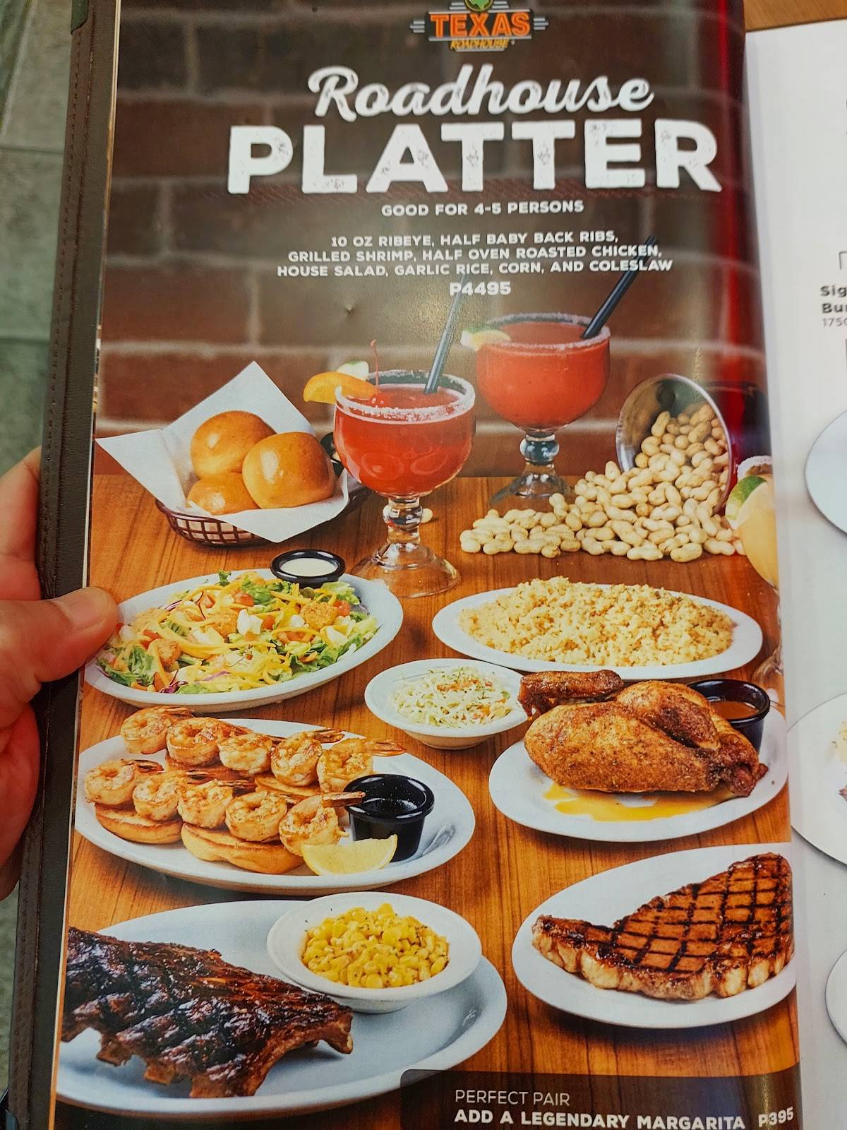 Menu at Texas Roadhouse TriNoma restaurant, Quezon City